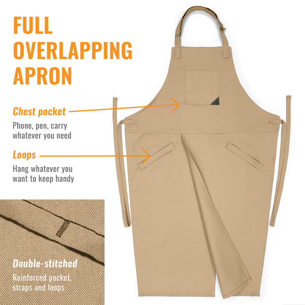 Pottery Apron - Full Cover Split-Leg, Towel Loops - for Ceramic Wheel ...